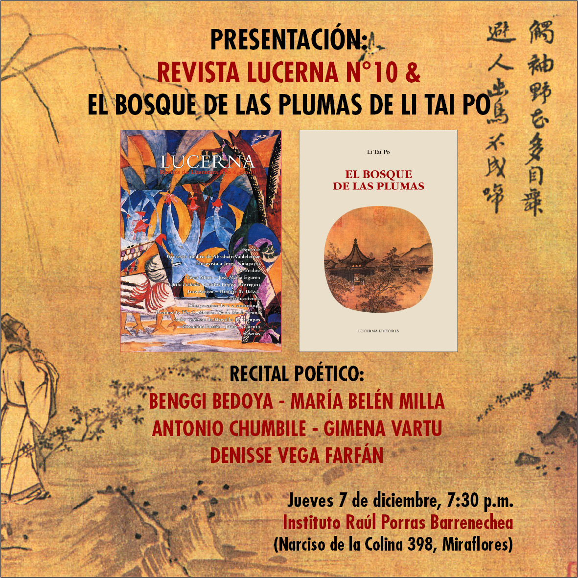 Presentación de revista Lucerna N° 10 + El bosque de las plumas de Li ...